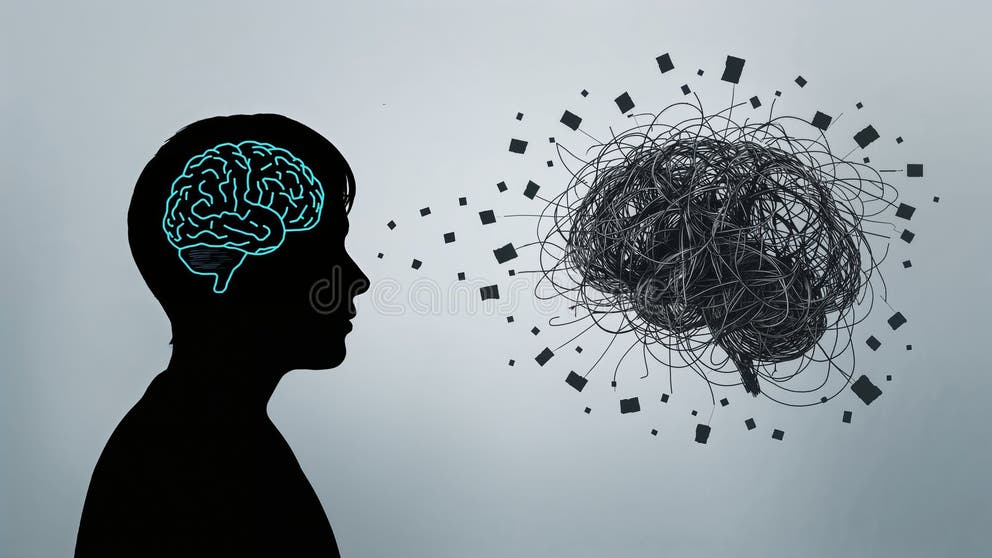Chaotic Mind Illustration, Chaos in Thoughts Concept Stock Illustration ...