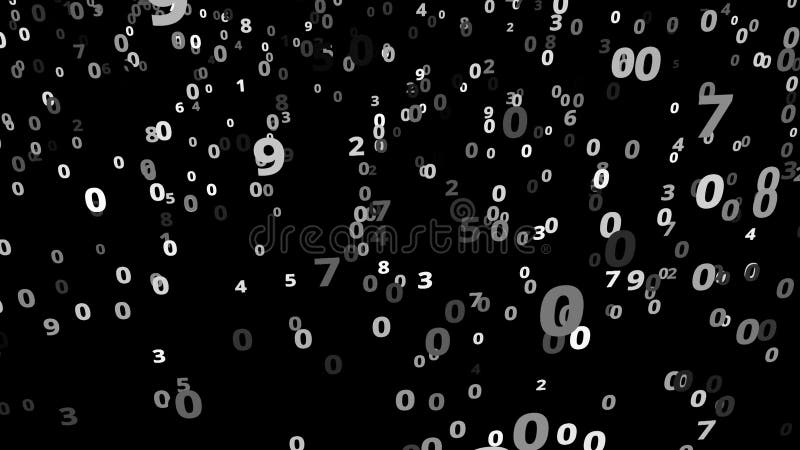 The Movement of Numbers on the Camera in a Circle. Digital Background ...