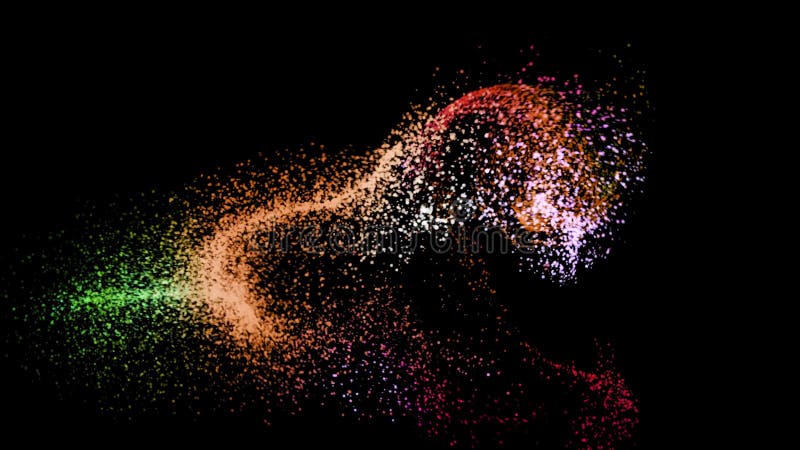 Chaotic Movements of Colored Dots on a Black Background. Animation ...