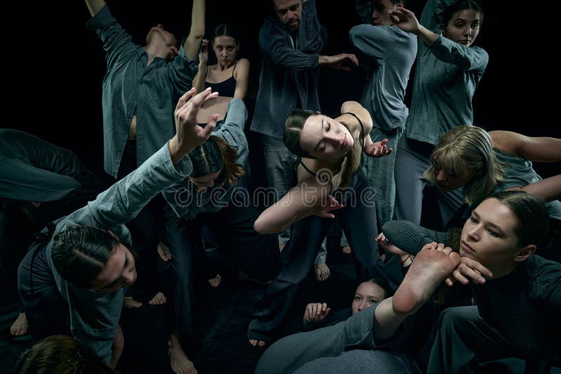 Different Young People, Men and Women Standing Together in Giant Crowd ...