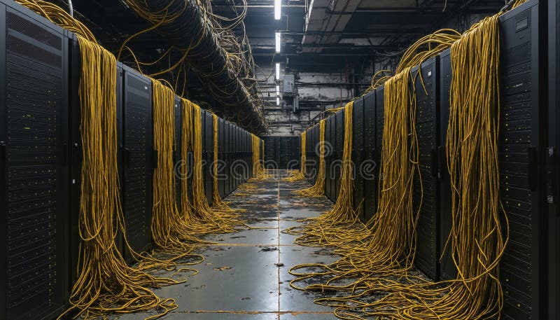 Chaotic Network Cable Jungle Stock Image - Image of infrastructure ...