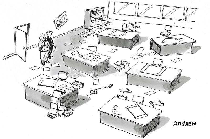 Chaotic Office Has Seen Downturn Stock Illustration - Illustration of ...