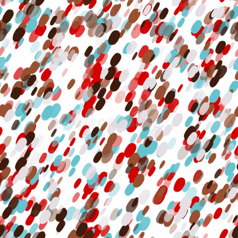 Chaotic Oval Red, Brown, Beige and Blue Spots on the White Background ...