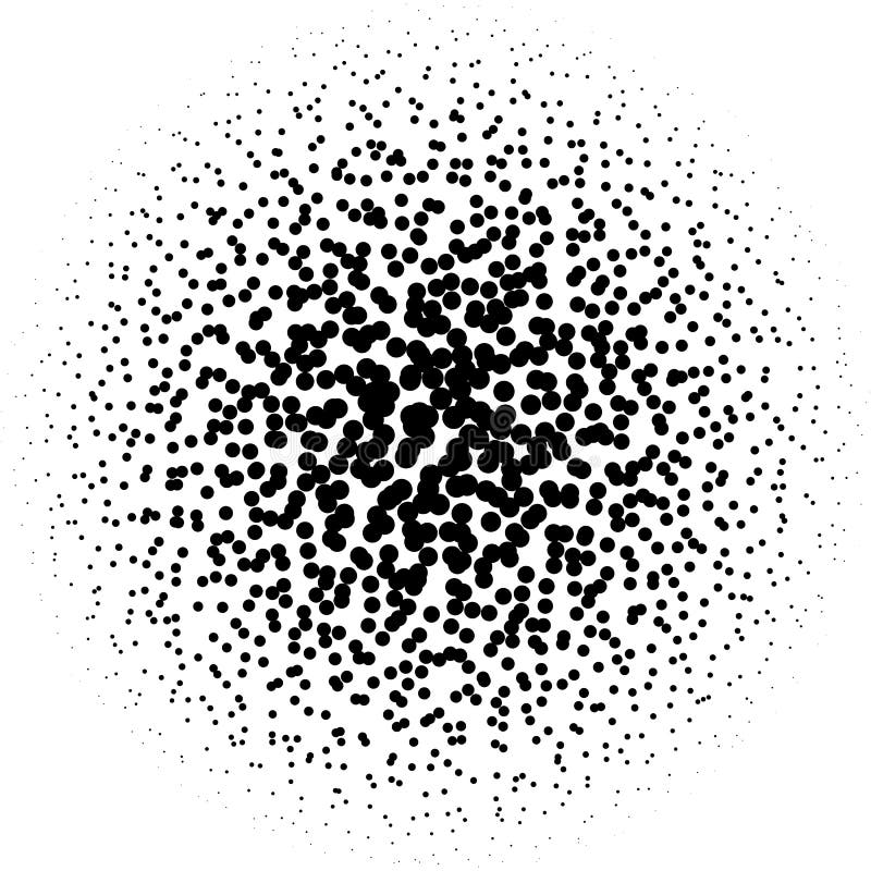 Chaotic Pointillist Half-tone Circle Pattern. Random Dots Stock Vector ...