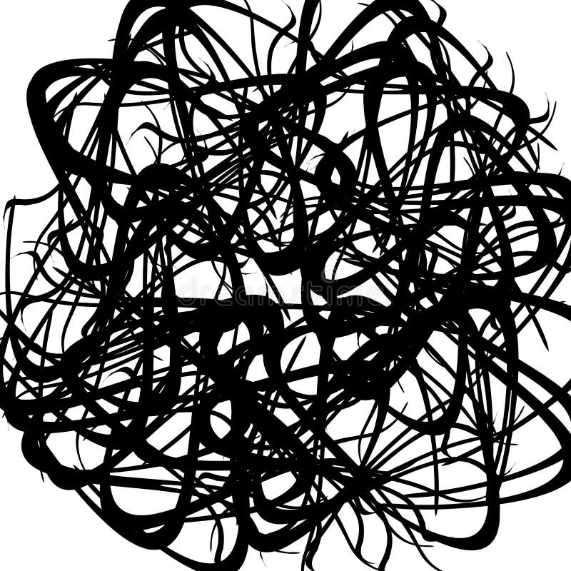 Chaotic Random Curved Lines. Abstract Artistic Pattern, Background ...