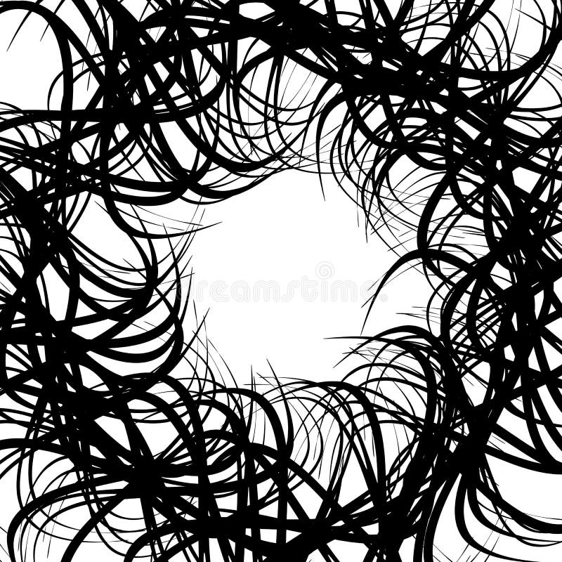 Chaotic Random Curved Lines. Abstract Artistic Pattern, Background ...