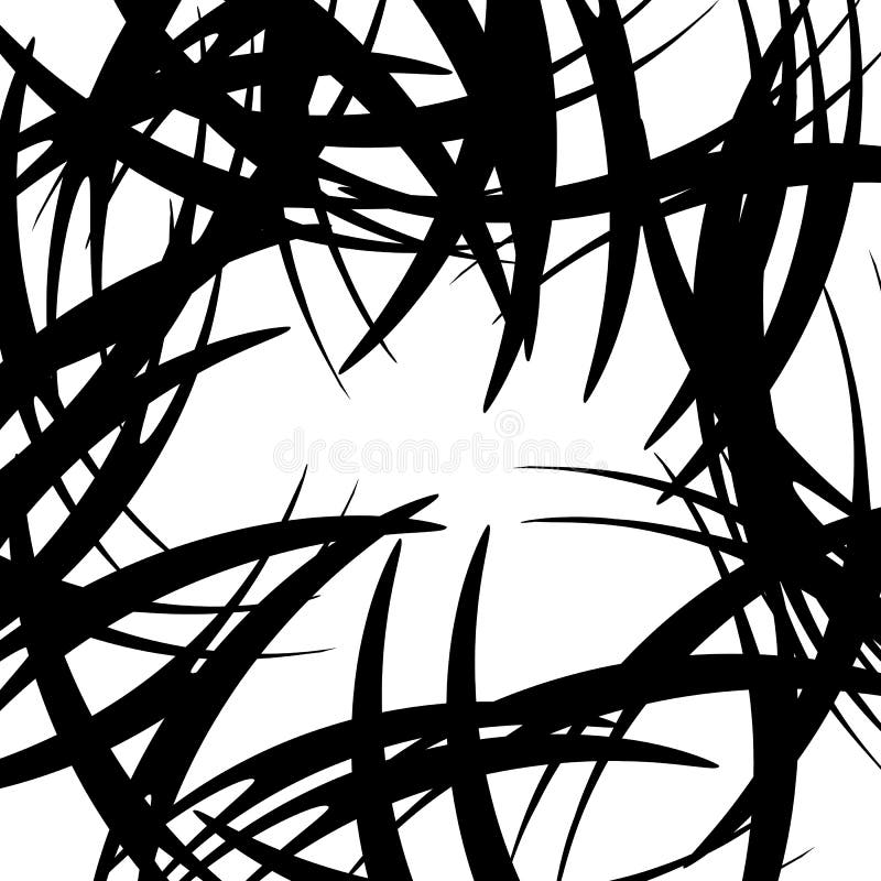Chaotic Random Curved Lines. Abstract Artistic Pattern, Background ...