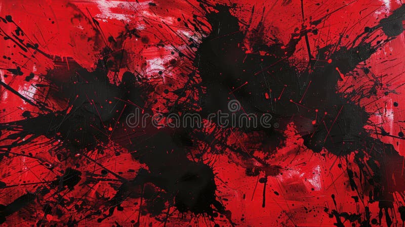 Chaotic Red and Black Abstract Painting Symbolizing Raw, Uncontrolled ...