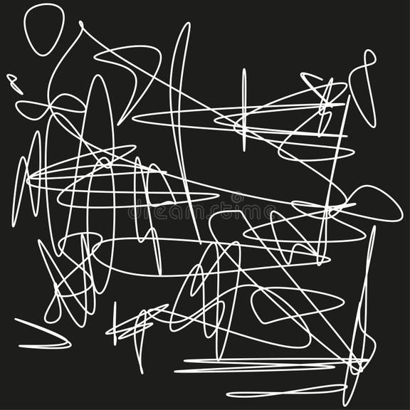 Chaotic Scribble Icon. Tangled Line Web. Dynamic Stroke Lattice. Vector ...