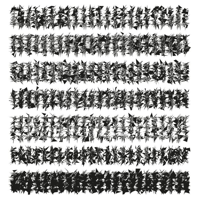 Chaotic Spiky Form. Abstract Black Pattern. Sharp Fractal Texture ...