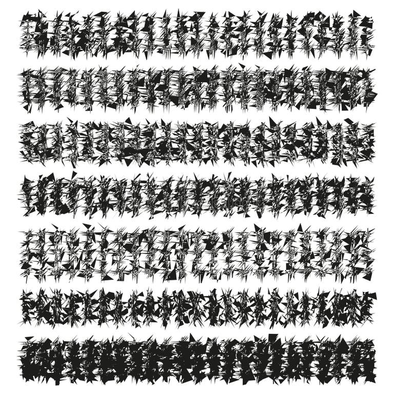 Chaotic Spiky Form. Abstract Black Pattern. Sharp Fractal Texture ...