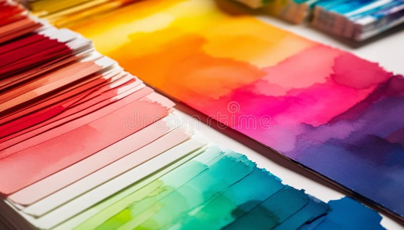 A Chaotic Stack of Colorful Paint Variations Generated by AI Stock ...