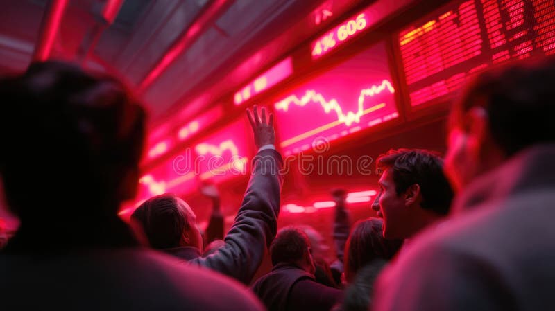 Chaotic Stock Market Crash Background with Financial Traders in Panic ...