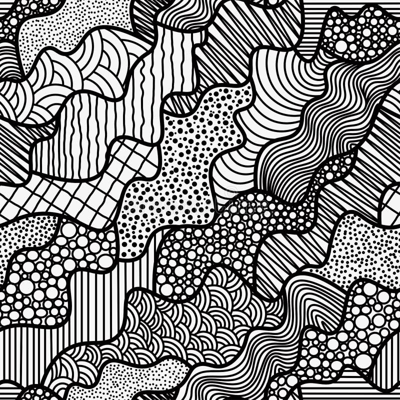 Chaotic Waves Seamless Pattern Stock Vector - Illustration of concept ...