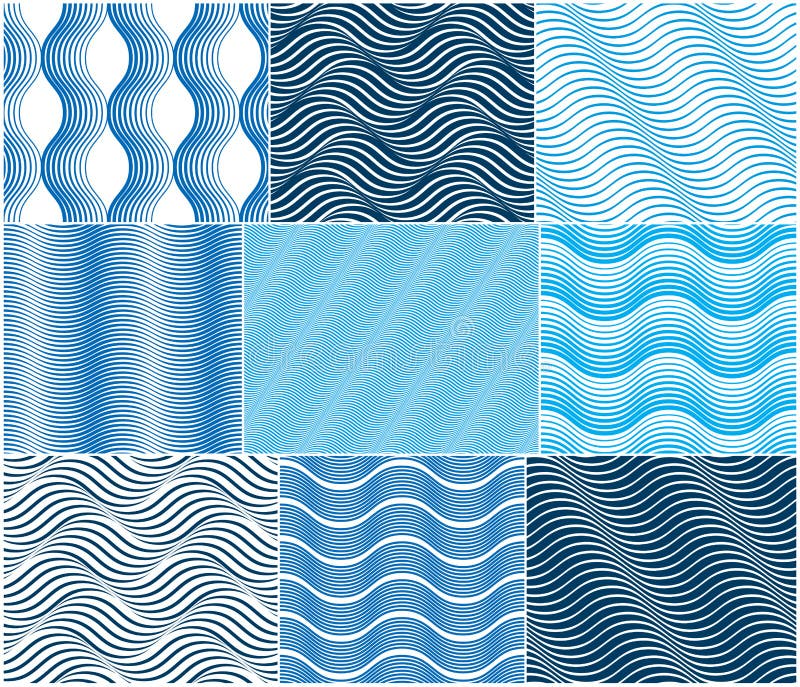 Chaotic Waves Seamless Pattern, Vector Curve Abstract Repeat Tiling ...