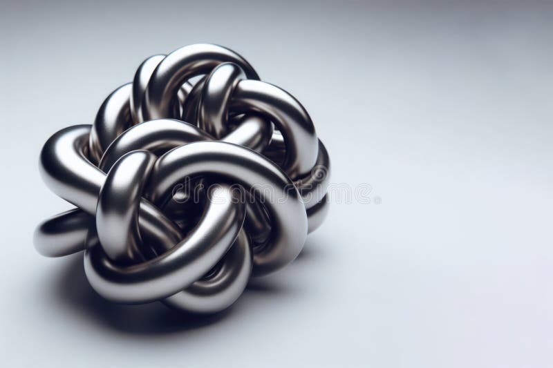 Chaotically Twisted Metal Bar. Abstraction. Place for Text. Stock ...