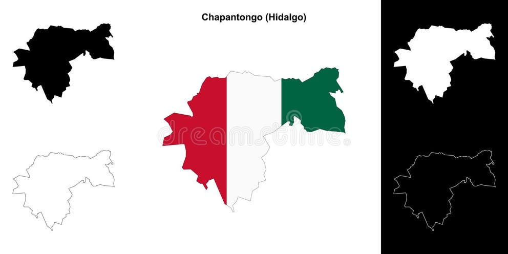 Chapantongo outline map stock illustration. Illustration of ...