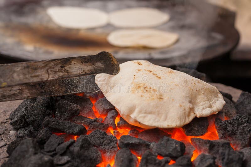 Chapati (Indian flatbread) stock photo. Image of inflate - 42346924