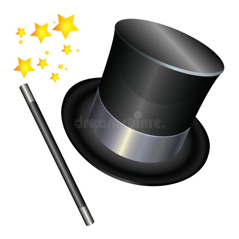 Chapeau De Magicien Sur Le Fond Blanc Illustration de Vecteur ...