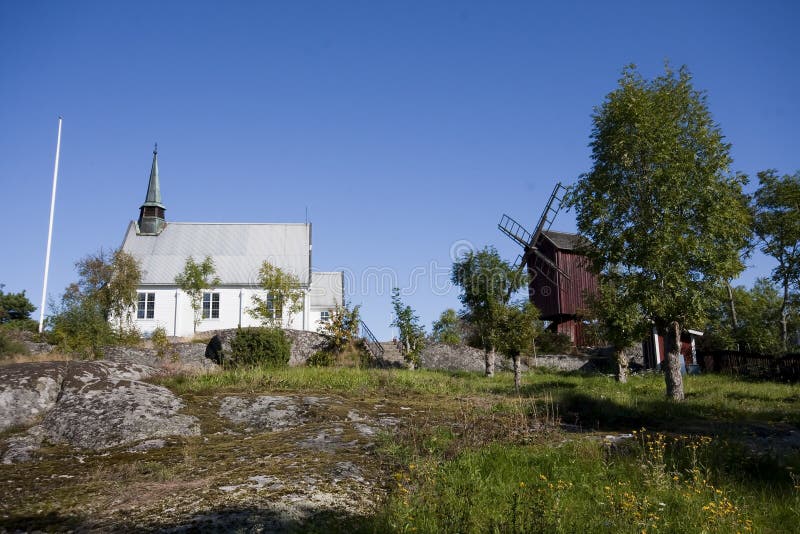 Chapel stock photo. Image of church, archipelago, hill - 55021214