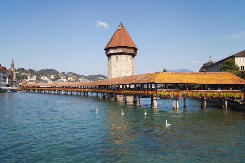 Chapel Bridge stock image. Image of landscape, covered - 34009869