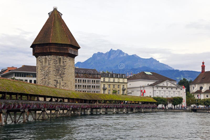 Chapel Bridge in Luzerne, Switzerland Stock Photo - Image of outdoors ...