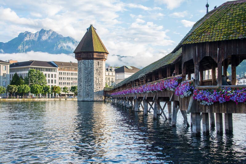 Chapel Bridge editorial image. Image of traveling, trekking - 42559440