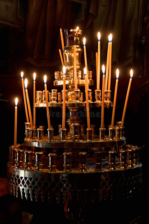 Chapel burning candles stock image. Image of ritual, religion - 21451431