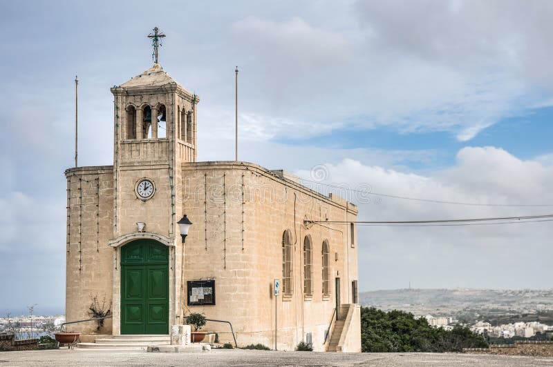 Chapel Facade in Selmun, Malta Stock Image - Image of capital, facade ...