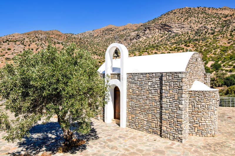 Chapel on the Hiking Trails in Crete Stock Image - Image of grass ...