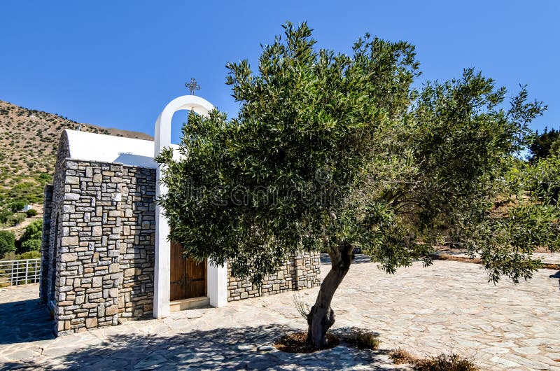 Chapel on the Hiking Trails in Crete Stock Photo - Image of vegetation ...