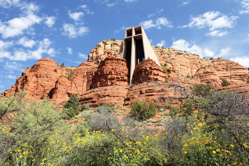 Chapel of Holy Cross Arizona Stock Photo - Image of sedona, blue: 9169154