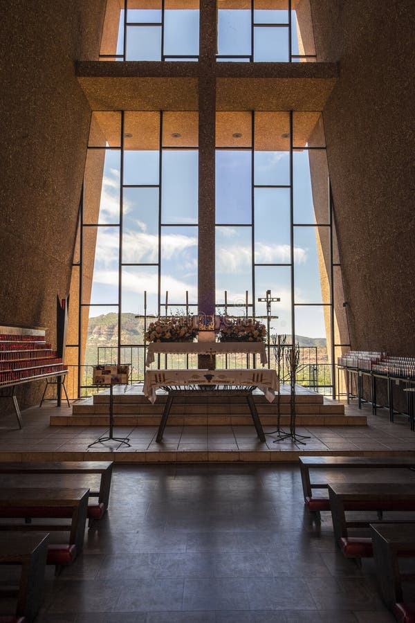 Chapel of the Holy Cross Interior Stock Image - Image of peaceful, view ...