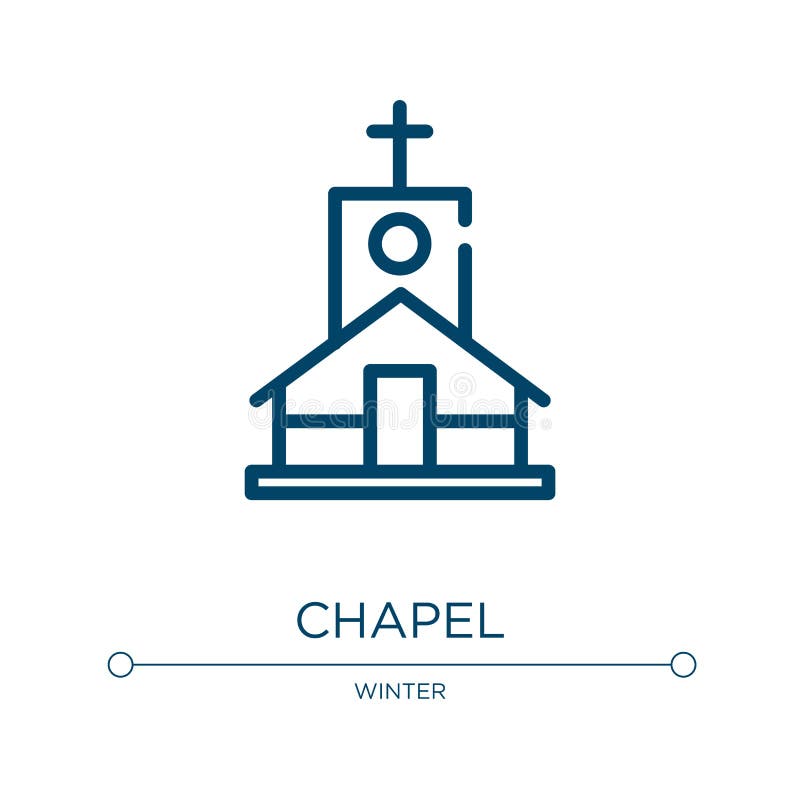 Chapel Icon. Linear Vector Illustration from Winter Collection. Outline ...