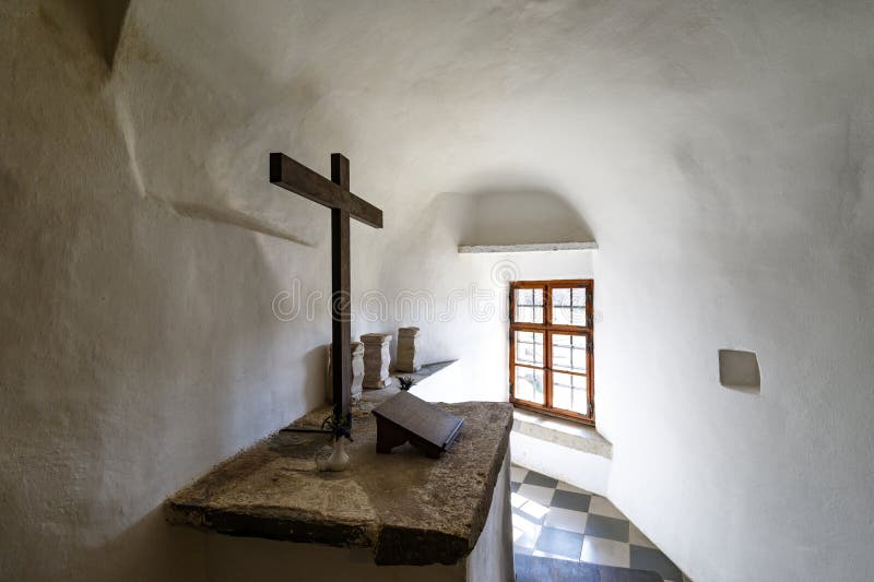 Chapel Inside Predjama Castle, Slovenia Stock Image - Image of ...