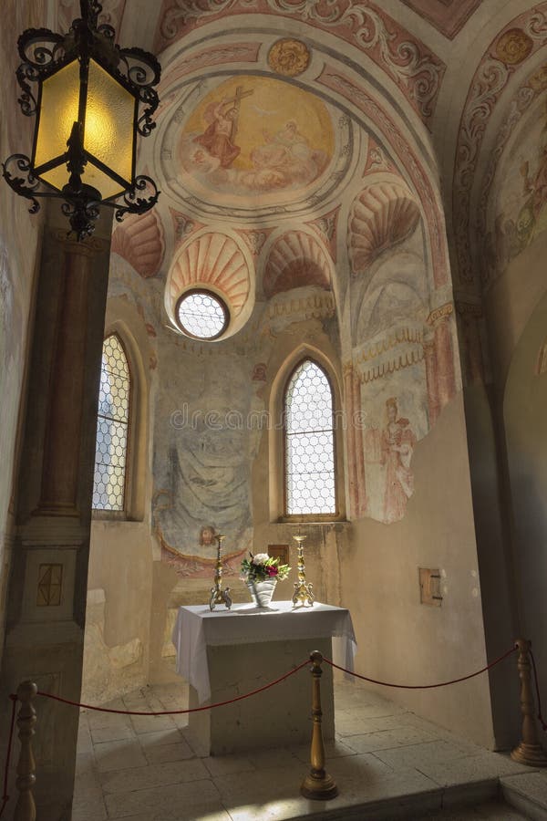 Chapel Interior in Bled Castle. Stock Image - Image of castle, landmark ...