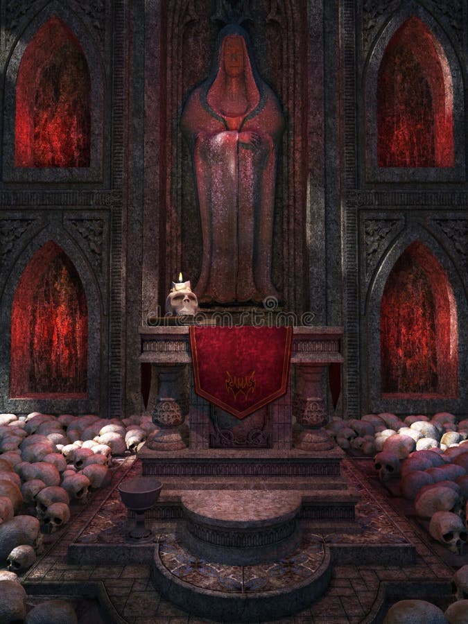 Chapel made of skulls stock illustration. Illustration of magic - 54489909