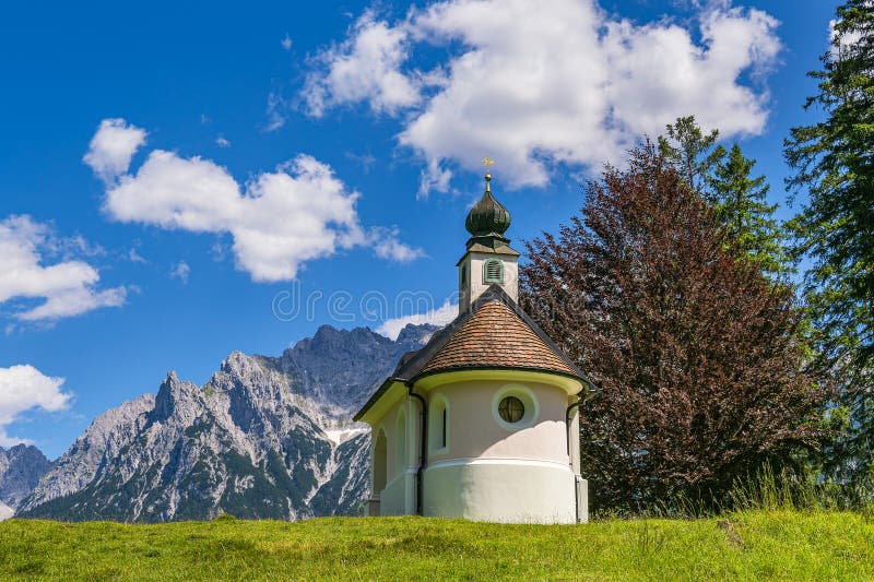 Chapel of Mary Queen Near Mittenwald, Germany Stock Photo - Image of ...