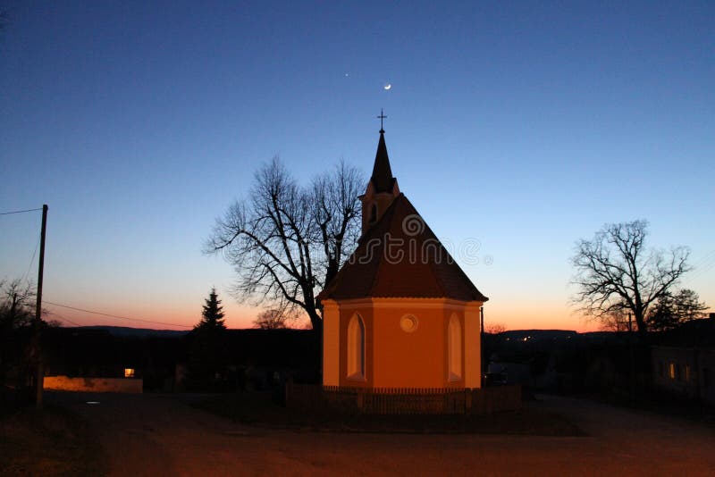 Chapel at night stock photo. Image of chapel, night, skies - 43544500
