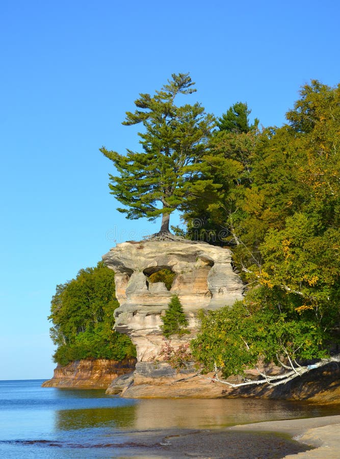 Chapel Rock stock image. Image of leaves, rocks, lake - 34120047