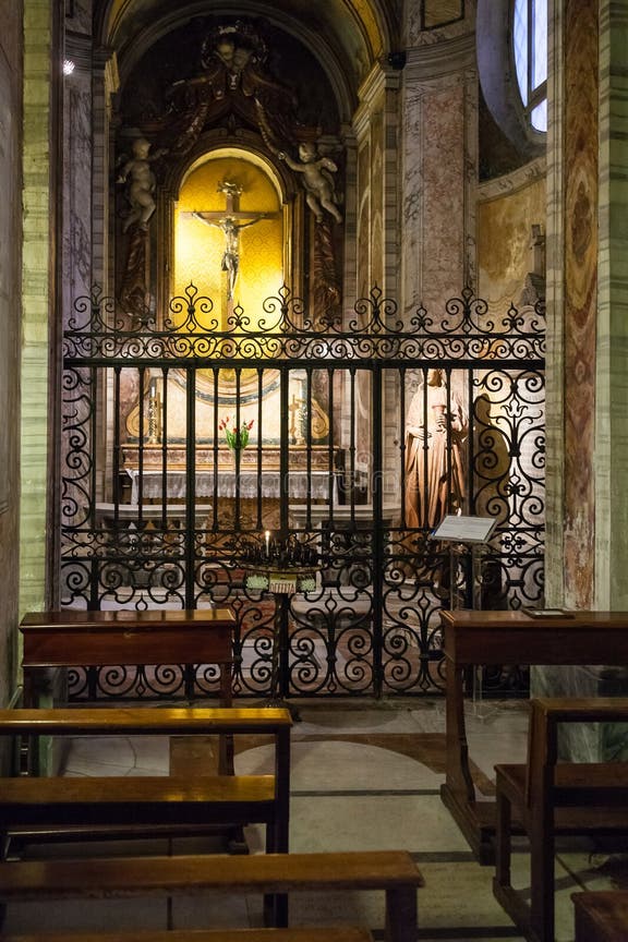 Chapel, Rome, Italy stock photo. Image of lighted, cross - 68938980