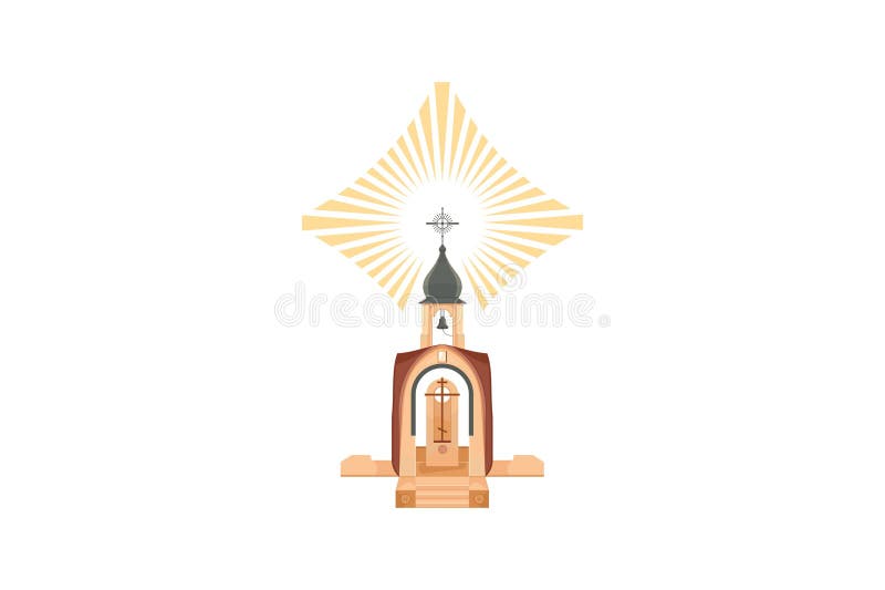 Chapel Vector Imege with Pastel Colors Stock Vector - Illustration of ...