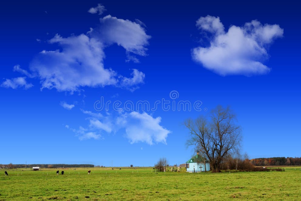 Chapel on waste stock photo. Image of countryside, clouds - 42278026