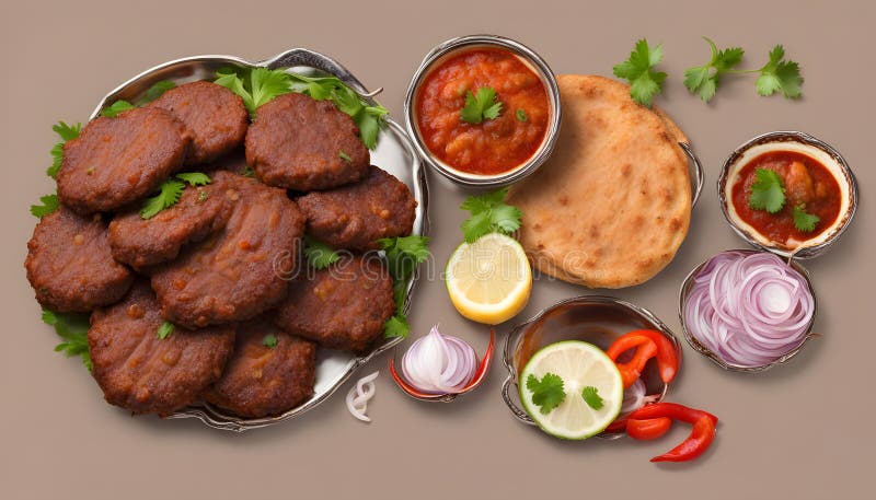 Chapli Kabab Dish Isolated on Background Side View Pakistani Food Stock ...