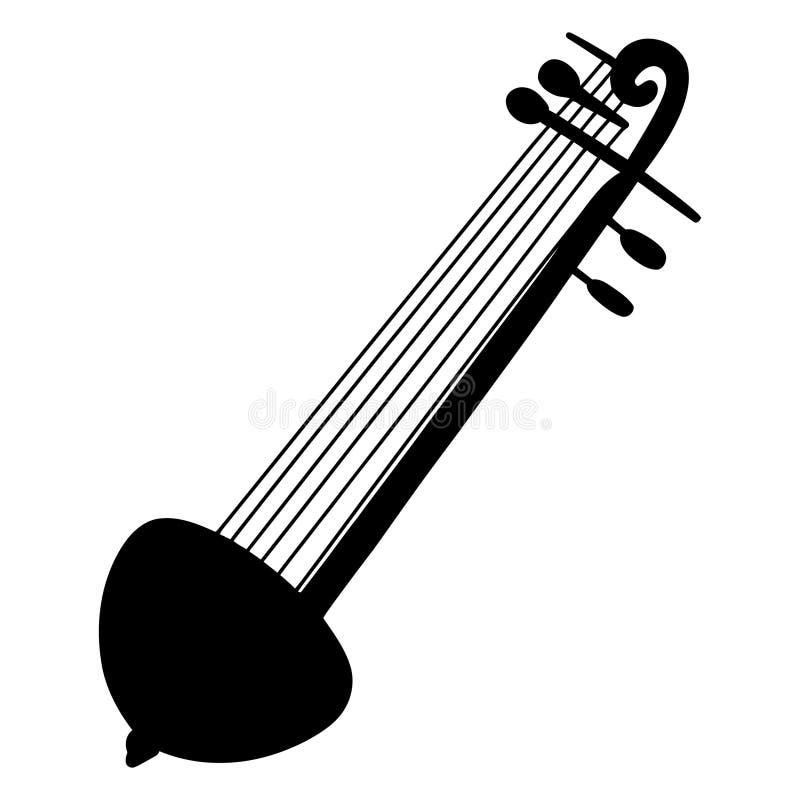 Chapman Stick silhouette stock illustration. Illustration of long ...