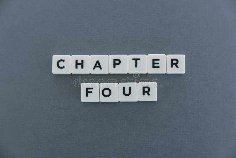 Chapter Four Word Made of Square Letter Word on Grey Background Stock ...