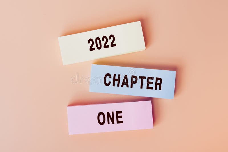 2022 Chapter One. Concept of Text on Color Cards. Top View Image of ...