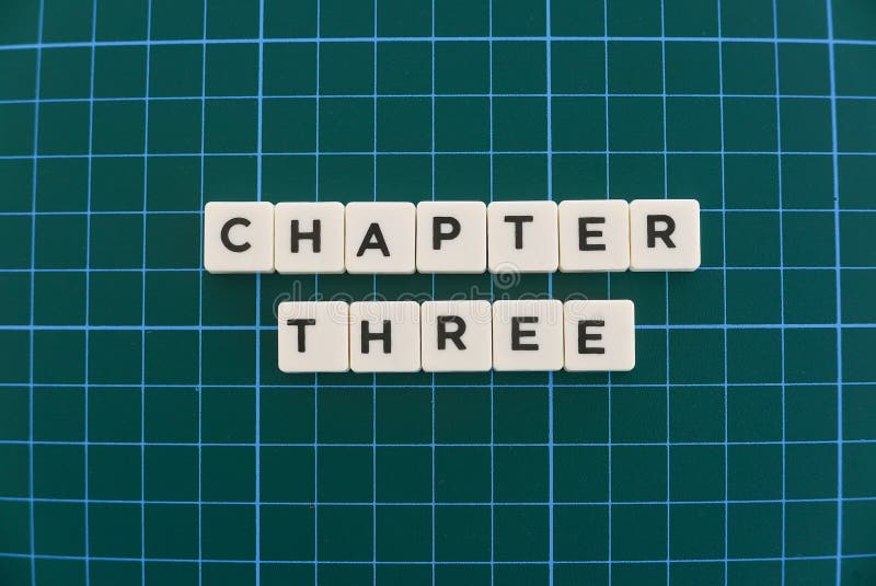Chapter Three Word Made of Square Letter Word on Green Square Mat ...
