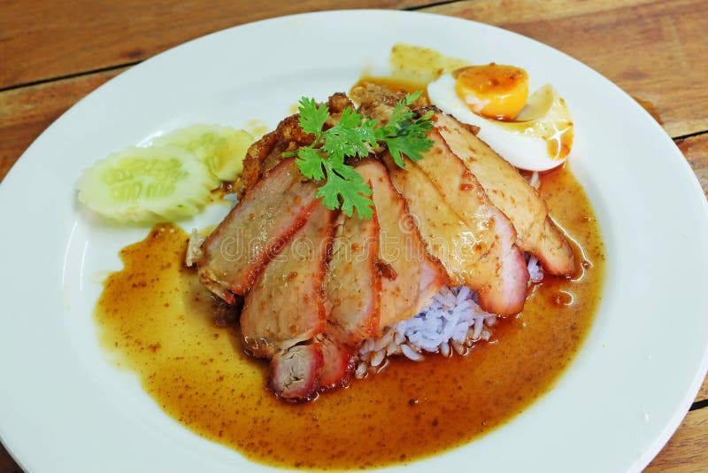 Char Siew and Roasted Pork with Rice Stock Image - Image of gourmet ...