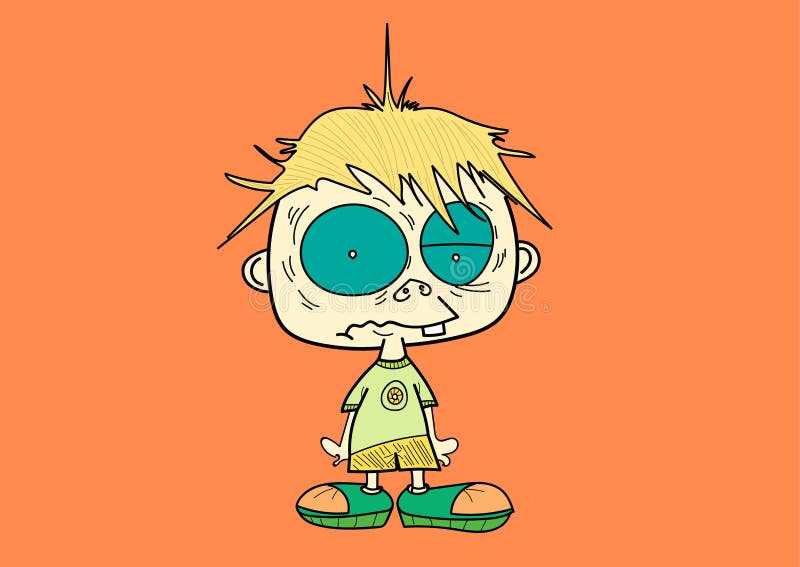 Crazy and Funny Boy Character Illustration Stock Illustration ...